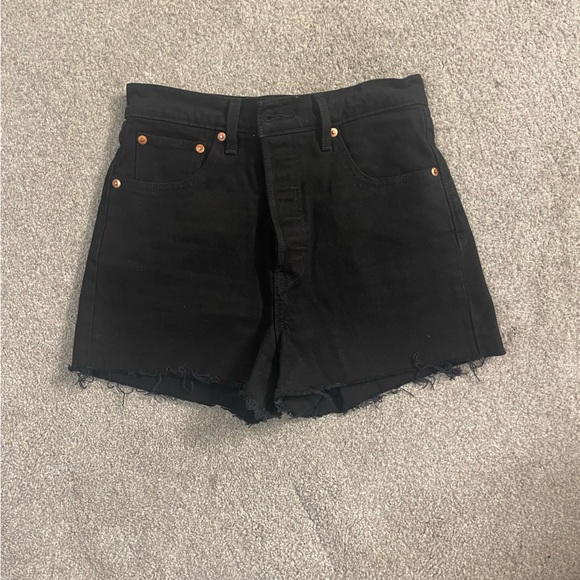 Levi's | Shorts | Black Levis High Waisted Cutoff Rib Cage Shorts ...